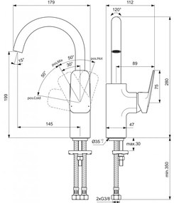 Ideal Standard Ceraplan - Umyvadlová baterie s otočným výtokem bez odtokové garnitury, chrom BD234AA