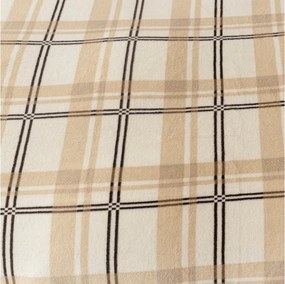 Prostěradlo mikroplyš PLAID 90x200 cm krémové
