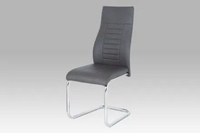 Autronic Moderní jídelní židle Jídelní židle, šedá koženka / chrom (HC-955 GREY)