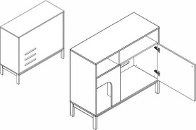 Komoda FROST 100x90 cm bílá, dekor dub alpský