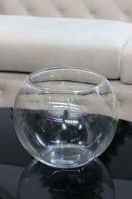 Čirá kulatá skleněná váza 18cm