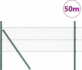 Hexagonální kotvení plotu 50 x 0,8 m Ocel potažená PVC Šedá 3352846
