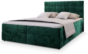 Čalouněná postel boxspring GLORIEN VELVET 180x200 cm tmavě zelená Matrace: Matrace Bonell pružinová
