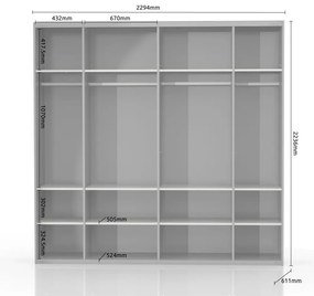 Skříň AVIS PK231/AV - bílá lesk/ořech pacific