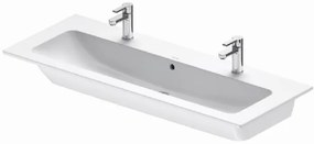 Duravit ME by Starck - Nábytkové dvojumyvadlo 1230x490 mm, 2 otvory pro baterie, matná bílá 2361123224