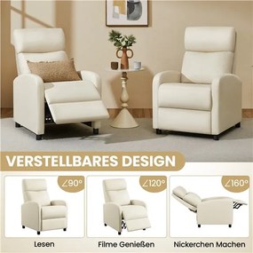 Křeslo Yaheetech – béžová, umělá kůže (257073423786)