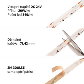 T-LED 084116 LED pásek digitální COB 24SPI20 RGBCCT WS2811F RGBCCT