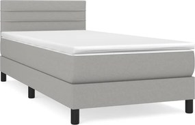 Box spring postel s matrací světle šedá 80 x 200 cm textil 3140089