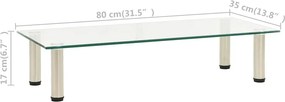 TV stolek průhledný 80 x 35 x 17 cm tvrzené sklo 322766