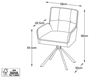 Designová otočná židle Callahan II len