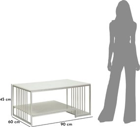 Konferenční stolek Kayseri 90 cm mramor/stříbrný