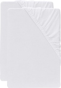 Livarno® Sada žerzejových napínacích prostěradel, 90–100 x 200 cm, 2dílná, bílá