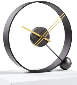Mclocks Designové stolní hodiny Endless lacquered black/gold 32cm