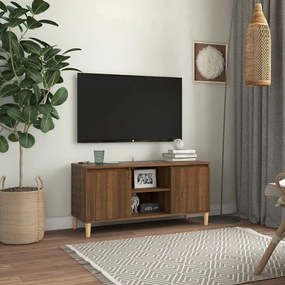 vidaXL TV skříňka s nohami z masivního dřeva 103,5 x 35 x 50 cm [805967] Barva: hnědý dub