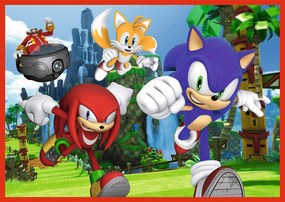 TREFL PUZZLE 4v1 Ježek Sonic Dobrodružná jízda 29x21cm 207 dílků skládačka tr34625
