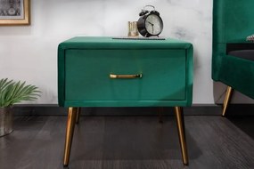Noční stolek Famous velvet smaragdově zelená / 40031
