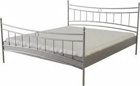 Nábytek ATIKA s.r.o. Kovová postel MARIANA Barevne provedení: stříbrná RAL 9006, Rozměr: 90 x 200 cm
