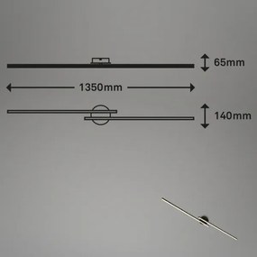 Briloner 3717-025 - LED Přisazený lustr REY 2xLED/12W/230V černá