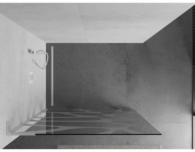Mexen Kioto L, sprchová zástěna Walk-In 100 x 200 cm, 8mm čiré sklo bílý vzor, ​​bílý profil, 800-100-103-20-97