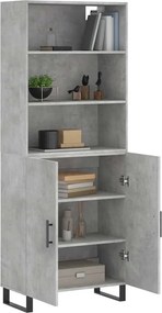 Skříň highboard betonově šedá 69,5x34x180 cm kompozitní dřevo 3189281