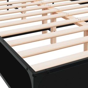 Rám postele černý 135 x 190 cm kompozitní dřevo a kov 3280072