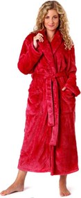 Huňatý červený župan s límcem Lilly 21 20 3551 - XL