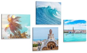 Set obrazů vánek moře Varianta: 4x 60x60