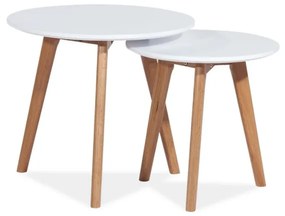 MAXIVA Konferenční stolek - MILAN S2, bílá/dub