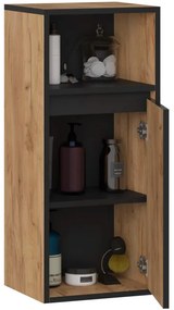 Kúpeľňová skříňka VAMI Š35 1D 1W dub craft / čierna