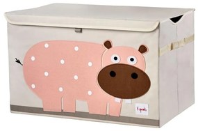 3 SPROUTS Truhla na hračky 3 Sprouts Hippo Pink