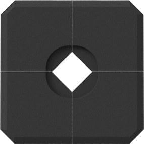 Outsunny Zátěž na deštníky Outsunny, 4dílný stojan na deštníky, lze naplnit 80 kg vody nebo 120 kg písku, HDPE, černá, 100 x 100 x 9,5 cm | Aosom