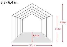 vidaXL Mobilní přístřešek pro zvířata PVC 550 g/m² 3,3x6,4m tm. zelený