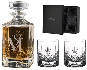 Dekorant Ručně broušený whisky set s monogramem Mayfair 1+2