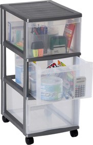 SUNDIS Úložný box se 3 zásuvkami, antracit, OFFICEMIX - MAXI