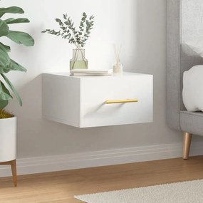 vidaXL Nástěnný noční stolek bílý s vysokým leskem 35 x 35 x 20 cm