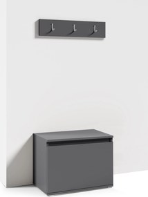 Eka Předsíňová stěna s čalouněnými panely Trinity 30 - Dub Artisan s černou / Šedá 2314