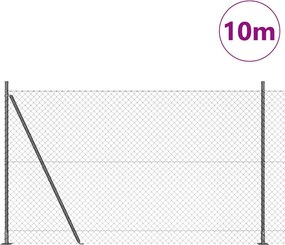 Zábradlí s betonovým základem 10 x 1,4 m Ocel potažená PVC Šedá 3351259