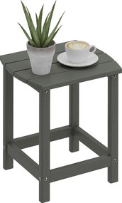 Outsunny venkovní odkládací stolek 48 x 37 x 46 cm, odolný HDPE, šedý | Aosom