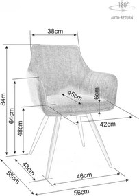 Jídelní židle BALLO BREGO šedá