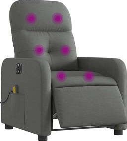 Elektrické masážní polohovací křeslo tmavě šedé textil 3206787