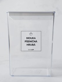 MOUKA PŠENIČNÁ HRUBÁ - omyvatelná samolepka na dózu, výběr rozměrů Ø 5 cm / 5 x 5 cm / 6 x 8 cm | DomaLEP