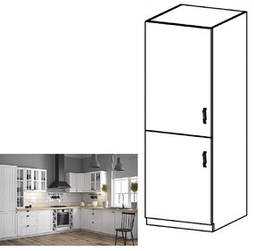Dolní kuchyňská skříňka na vestavnou ledničku D60ZL Provense (bílá + sosna andersen) (L). 1015170