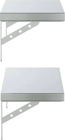Nástěnné police 2 ks 50 x 23,5 cm stříbrné nerezová ocel 3214510