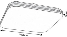 Rabalux 71176 - LED Stropní svítidlo OSCAR LED/18W/230V 4000K 33x33 cm