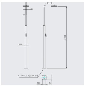 Sanicro - Sprcha k bazénu INOX, se směšovací pákovou baterií, výška 208 cm, SC CL5000