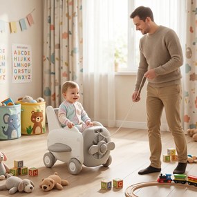 Costway 3-in-1 Dětské chodítko z plastu se skládacím sedákem, úložným prostorem