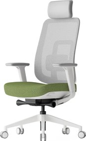 Kancelářská ergonomická židle K42 WHITE SP – síť/ čalouněná, zelená
