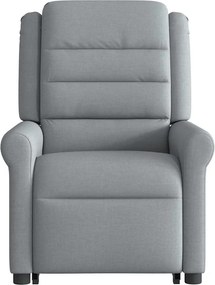 Elektrické zvedací polohovací křeslo světle šedé textil 3303334