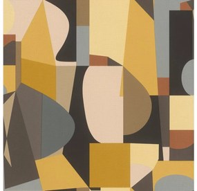 Vliesová tapeta 687705 retro, geometrická barevná / Tapety na zeď Tropical House (0,53 x 10,05 m) Rasch