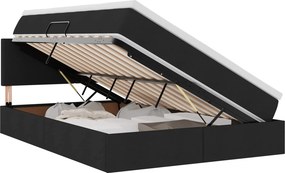 Postel s úložným prostorem a matrací Černá 140 x 190 cm Samet 3370445